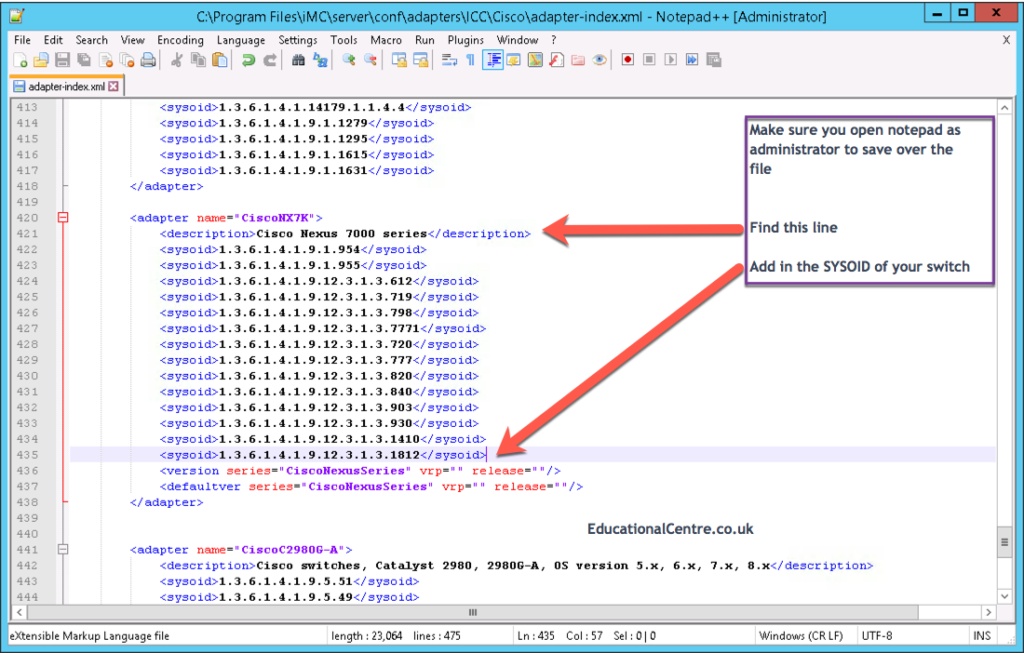 HP IMC 7.2 - won't backup config of Cisco Nexus 9K switch - vEducate.co.uk