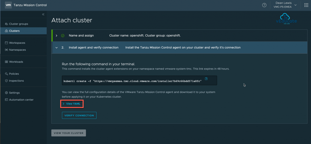 VMware Tanzu Mission Control - Getting started with your first cluster ...