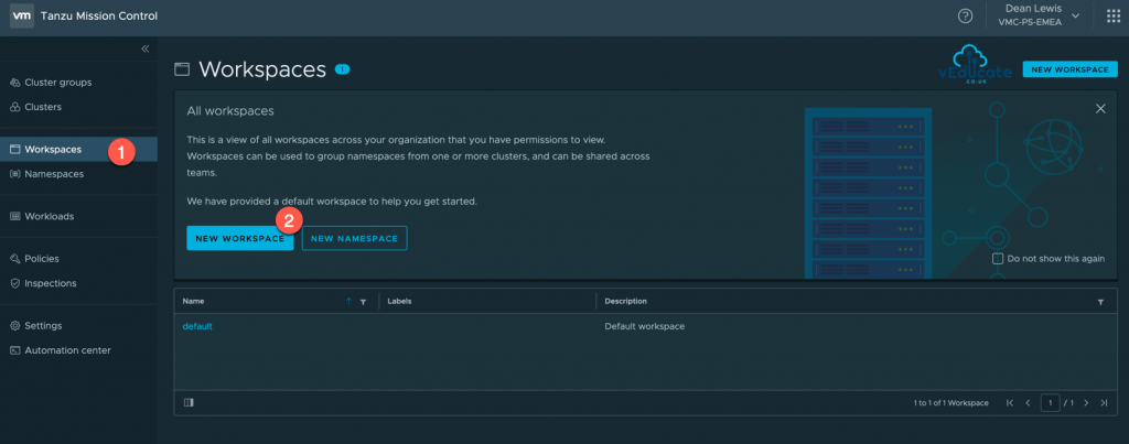 VMware Tanzu Mission Control - Workspaces and Policies - vEducate.co.uk