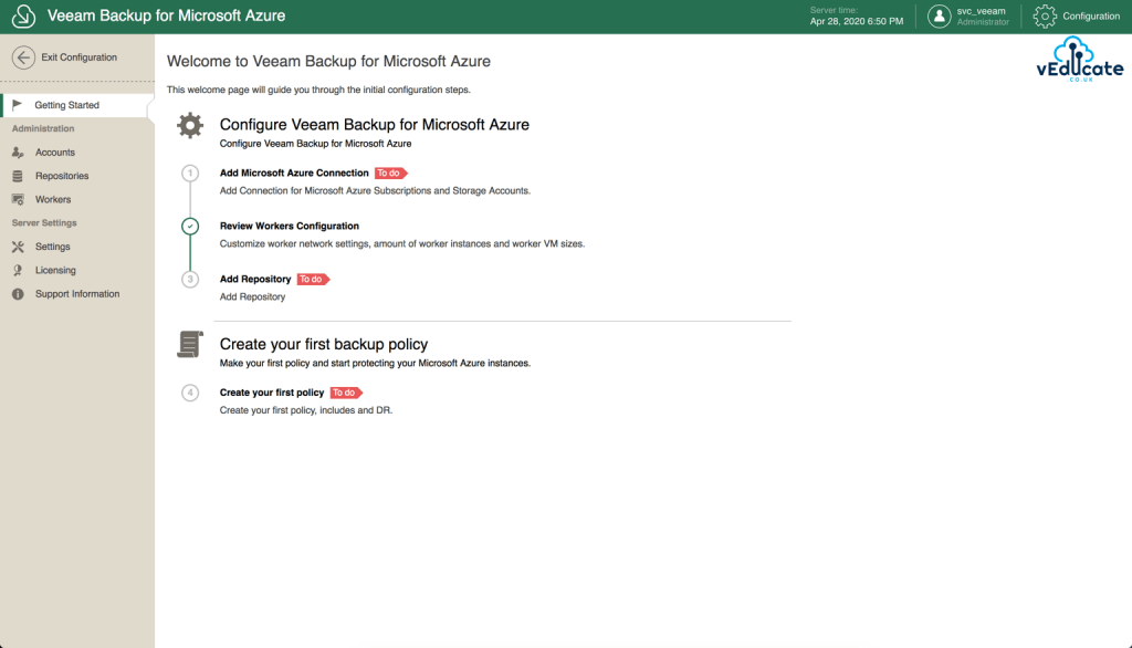 Veeam Backup for Microsoft Azure - Getting Started: Setting up the ...