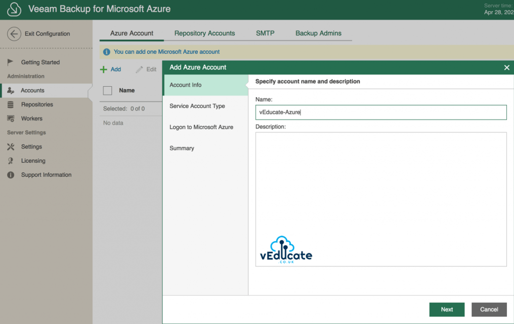 Veeam Backup for Microsoft Azure - Getting Started: Setting up the ...