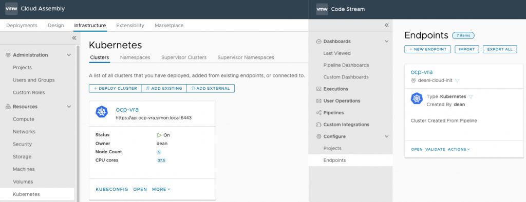 Deploying OpenShift clusters (IPI) using vRA Code Stream